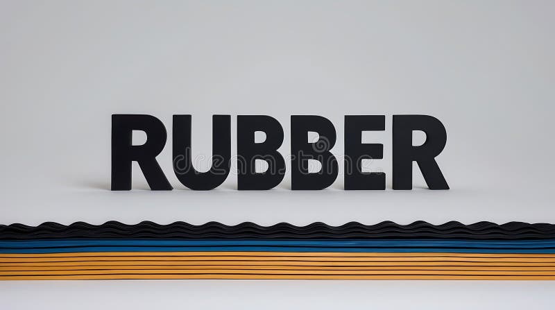 Layered Rubber Typography Showcasing Texture in a Studio Environment ...