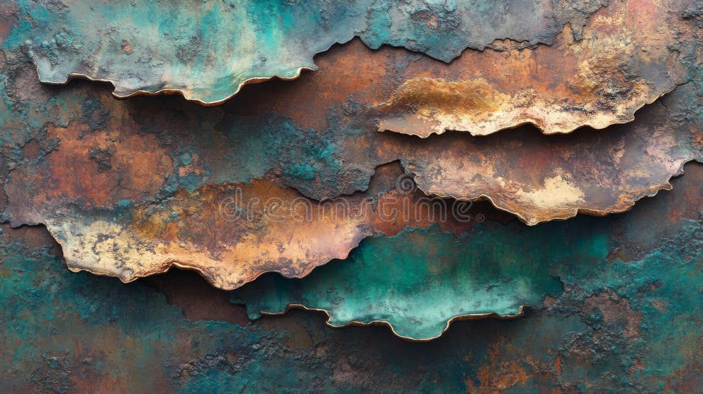 Layered Rust and Copper Metal Texture Stock Illustration - Illustration ...