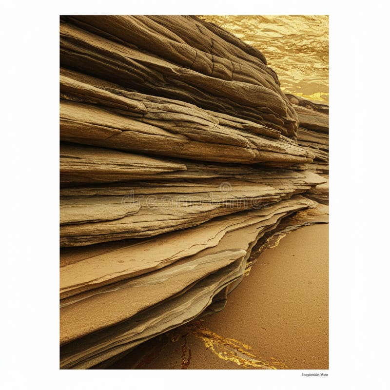 Layered Sandstone Formations are Depicted, Showcasing a Series of ...