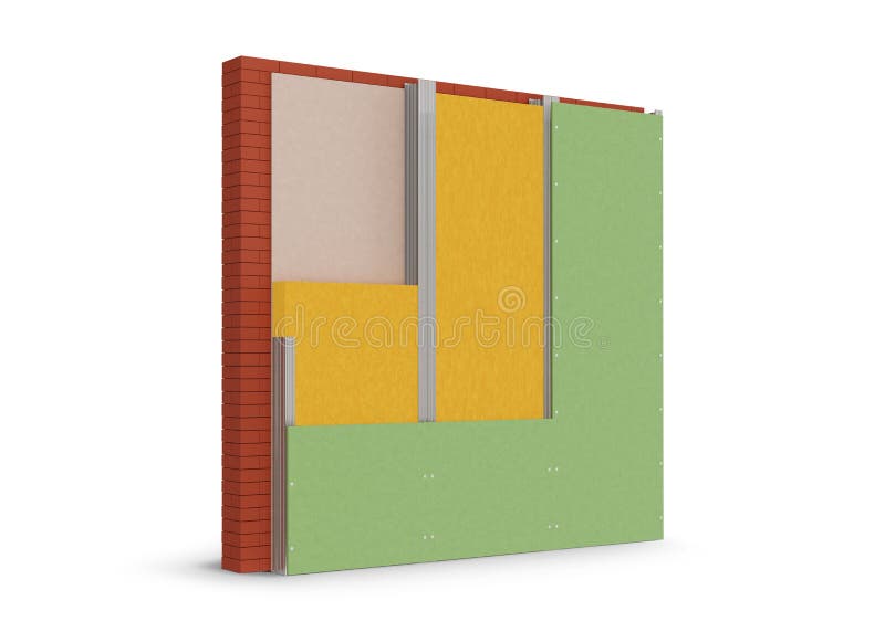 Layered Scheme of Wall Insulation on White Background Stock Photo ...
