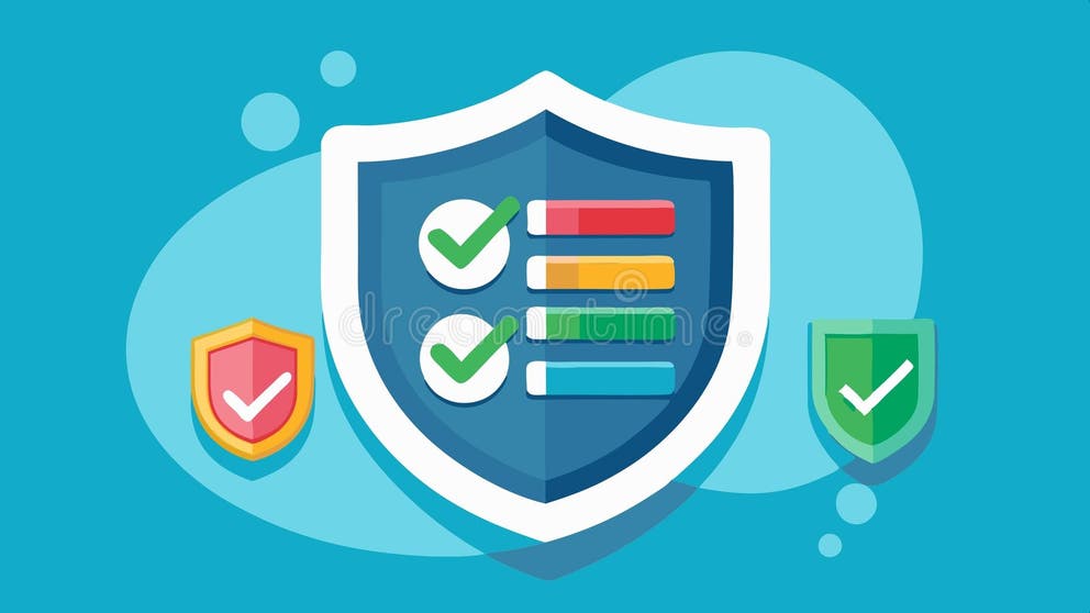 Layered Security Shield with Checkmark, Confirmed Protection, Verified ...