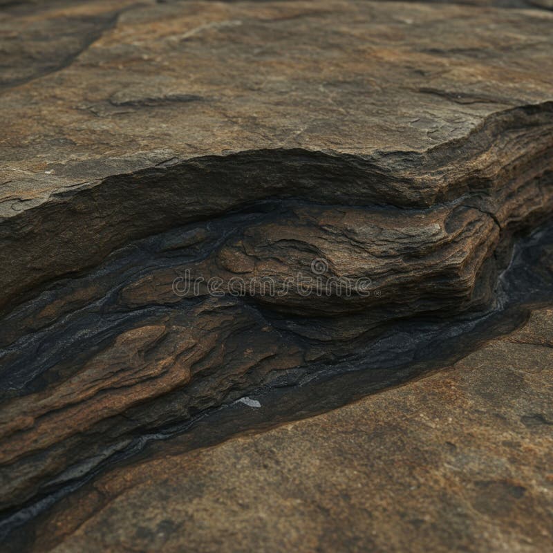 Layered Sedimentary Rock with Distinct Stratification, Showcasing Thin ...