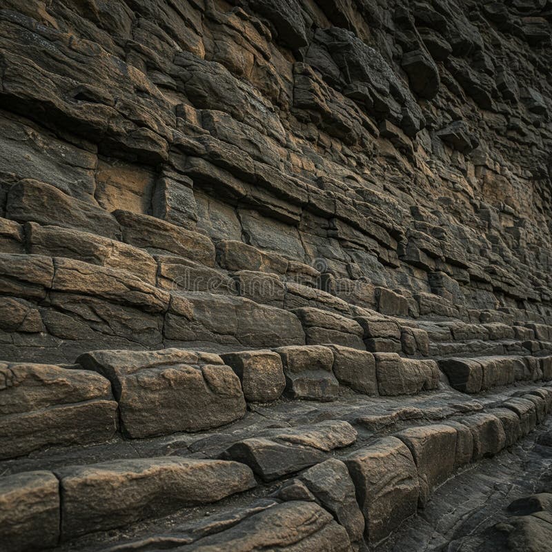 Layered Sedimentary Rock Formation with Distinct Stock Illustration ...