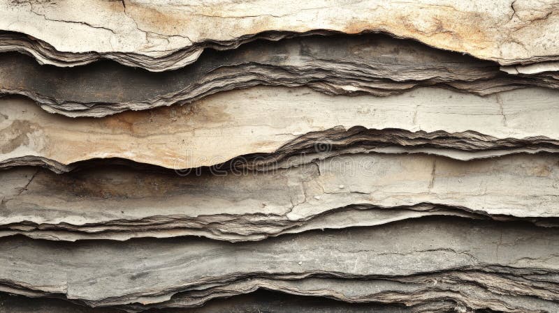Layered Sedimentary Rock Formation Shows Texture and Color Variations ...