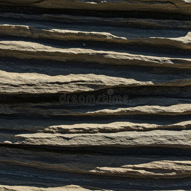 Layered Sedimentary Rock Formations Displaying Horizontal Striations ...