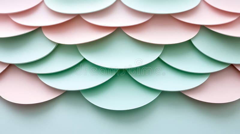 Layered Semicircular Forms Arranged in a Decorative Interlocking ...