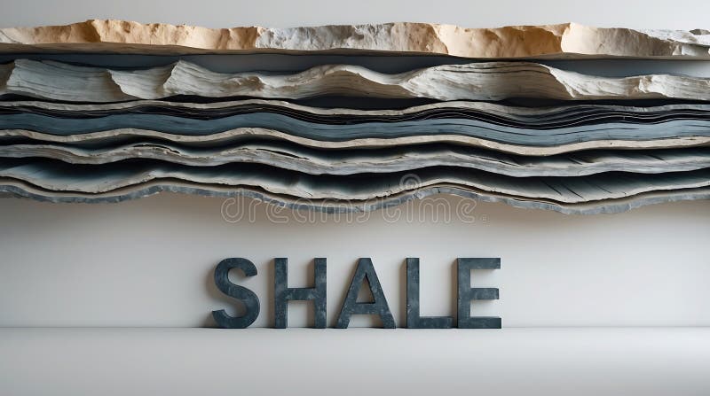 Layered Shale Formation with Typography Emphasizing Geological Texture ...
