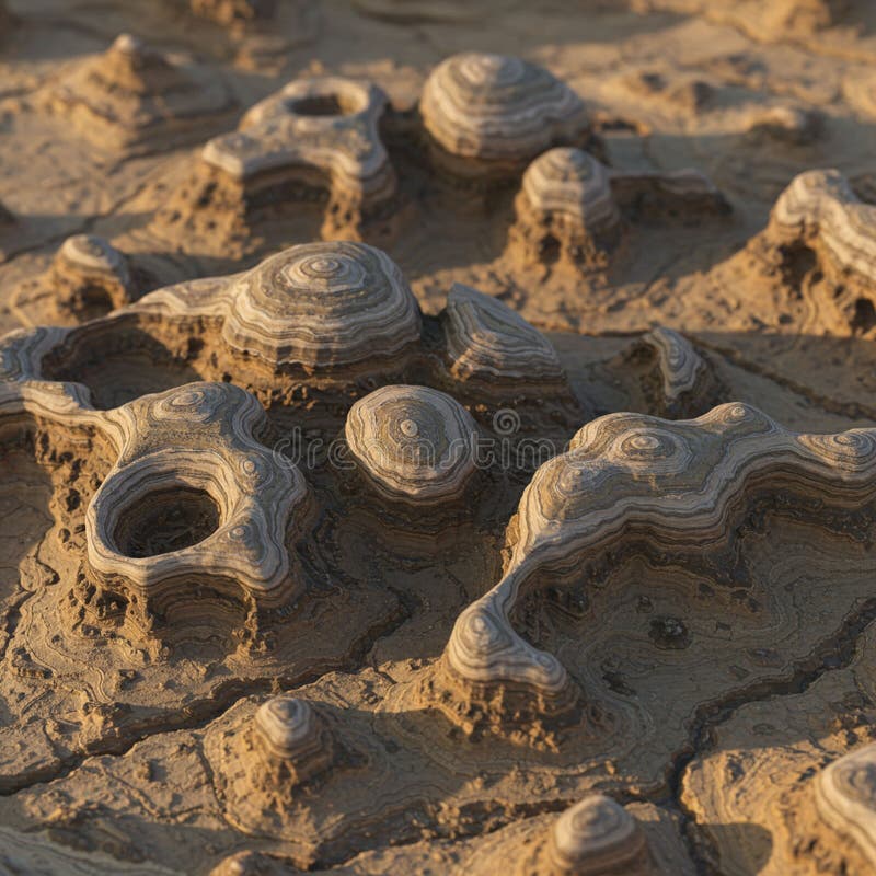Layered Stone Formations Resembling Miniature Geological Structures ...