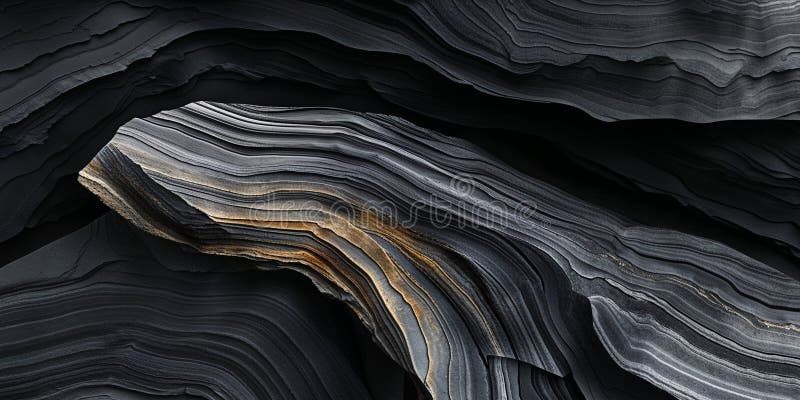 Layered Stone Texture on Black Background. Stock Image - Image of black ...
