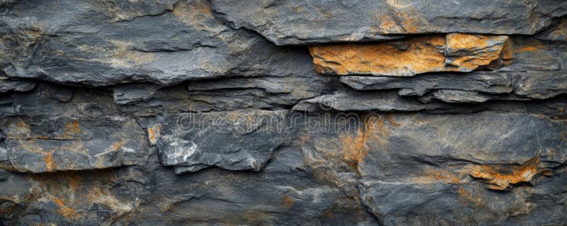 Layered Stone Texture with Shades of Gray and Orange Stock Image ...