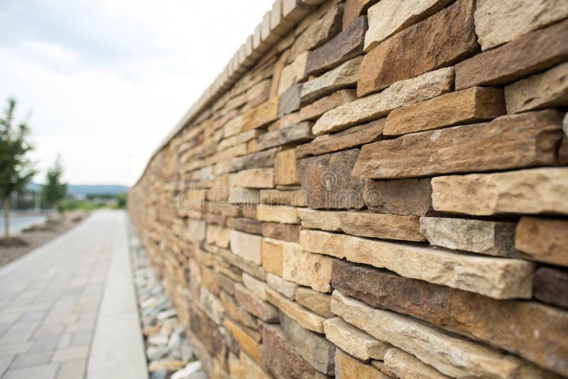 Layered Stone Wall Texture stock illustration. Illustration of rough ...