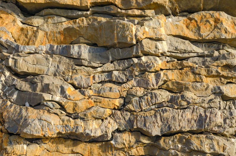 The Layered Structure of a Stone Cliff in Montenegro Stock Image ...