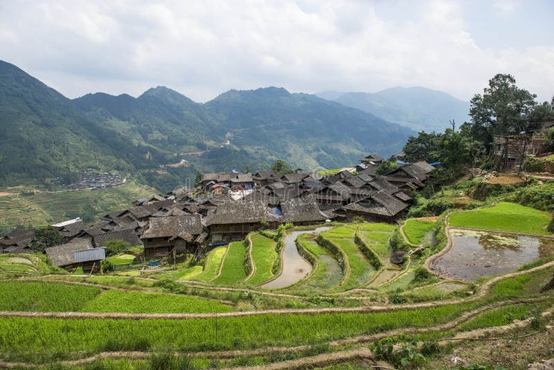 Layered Terraced Fields, Water-injected Terraced Fields Stock Image ...