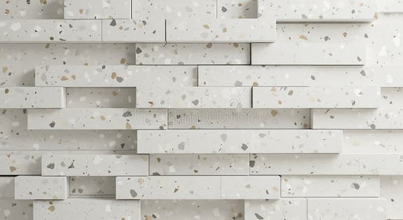 Layered Terrazzo Tiles Create a Modern Wall Pattern. Each Rectangular ...