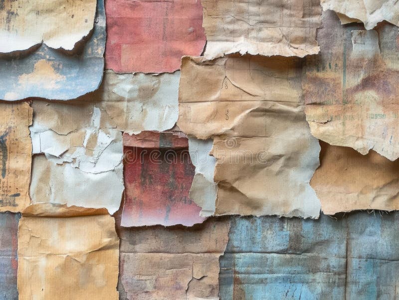 Layered Texture of Torn and Faded Paper Stock Photo - Image of natural ...