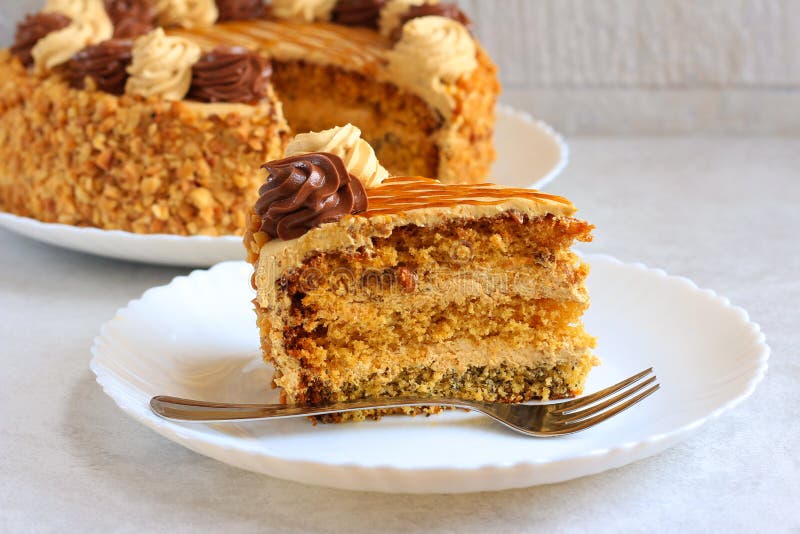 Layered torte sliced stock photo. Image of chocolate - 246016088