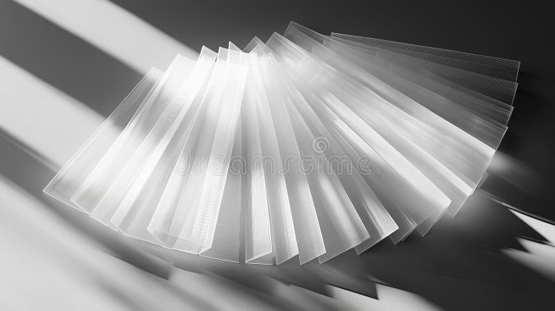 Layered Translucent Sheets in a Fan-Like Structure, Generative Ai Stock ...