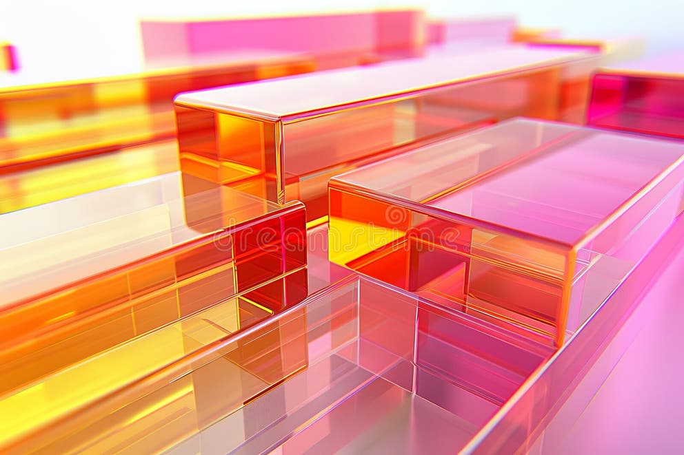 Layered Transparent Geometric Shapes Creating Visual Depth on a Subdued ...