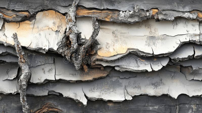 Layered Tree Bark Texture Showing Age and Decay Stock Illustration ...