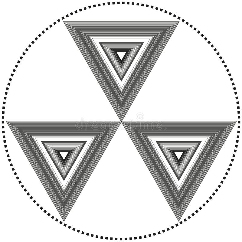 Layered Triangle Shapes. Hypnotic Optical Effect. Black and White ...