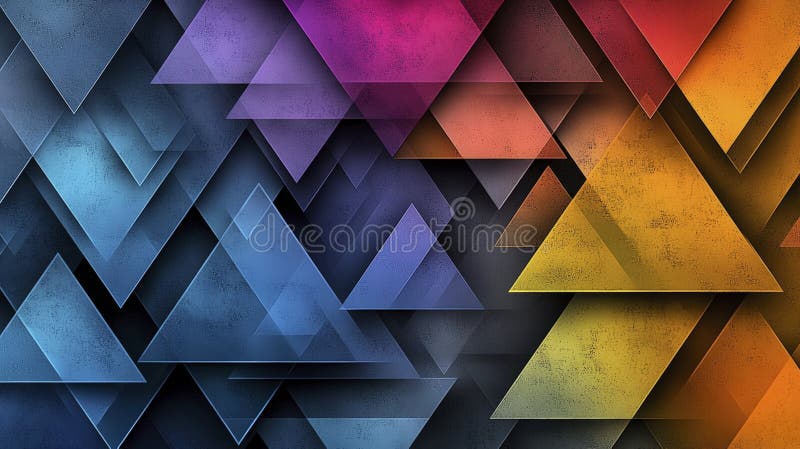 Layered Triangular Shapes in Vibrant Colors Abstract Art Digital Design ...