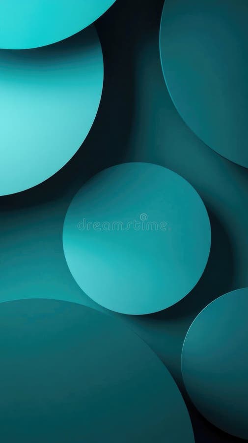 Layered Turquoise Circles Against a Deep Background Create a Sleek ...