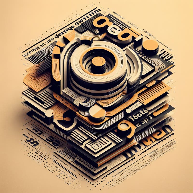 Layered Typography Torn Paper with Multiple Layers of Text in Va Stock ...