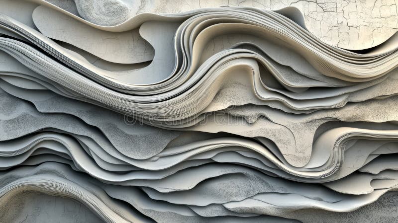 Layered, Undulating Forms are Illustrated in the Abstract Artwork ...