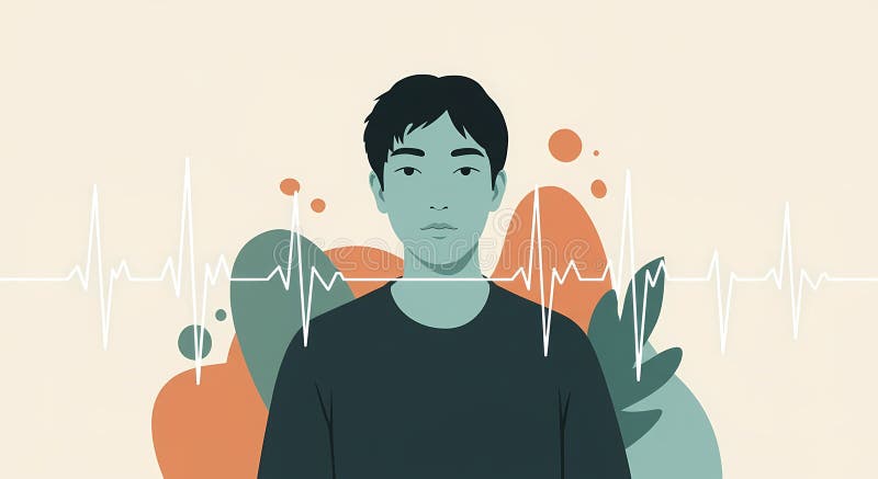 Layered Vector Design of Calm Figure with Chaotic Heartbeat Patterns ...