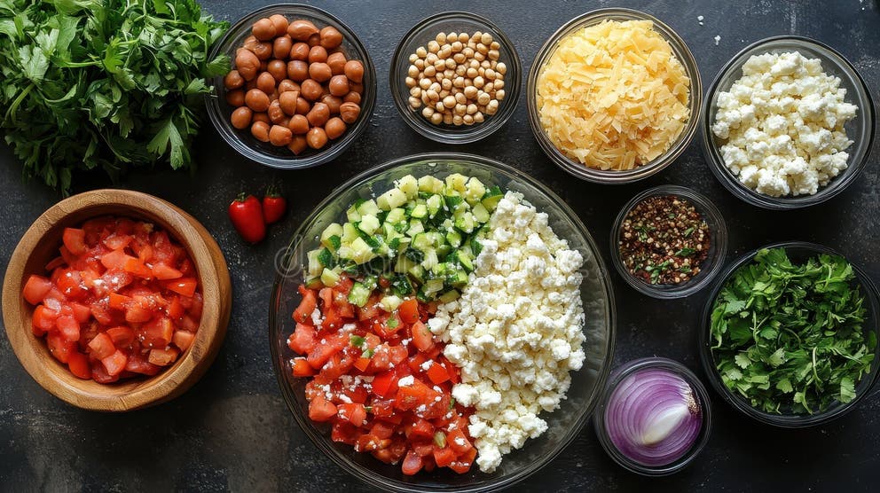 Layered Vegetable Lasagna with Processed Cheese Ready for Baking in ...