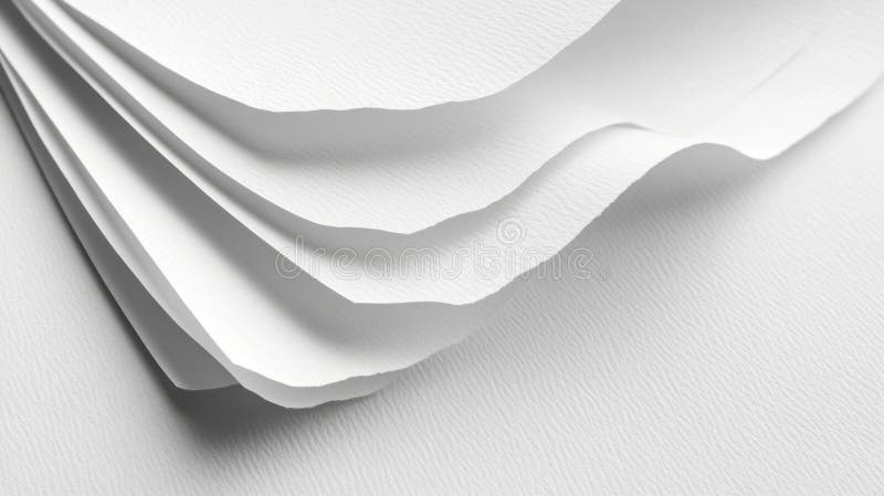 Layered White Paper Sheets Softly Undulating Stock Illustration ...