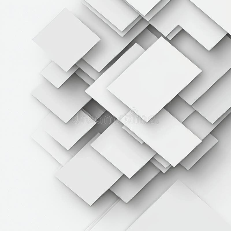 Abstract Composition of Overlapping White Squares and Rectangles ...