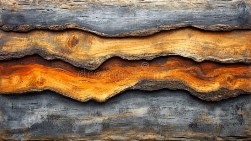 Layered Wood Panels Showing Diverse Textures and Colors Stock ...