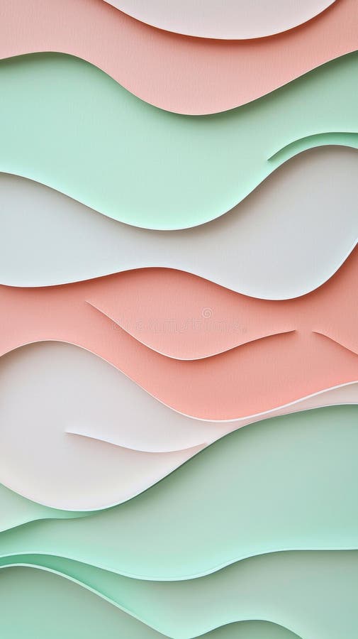 Layering Pastel-colored Paper Cutouts Creates a Wavy, Abstract Design ...