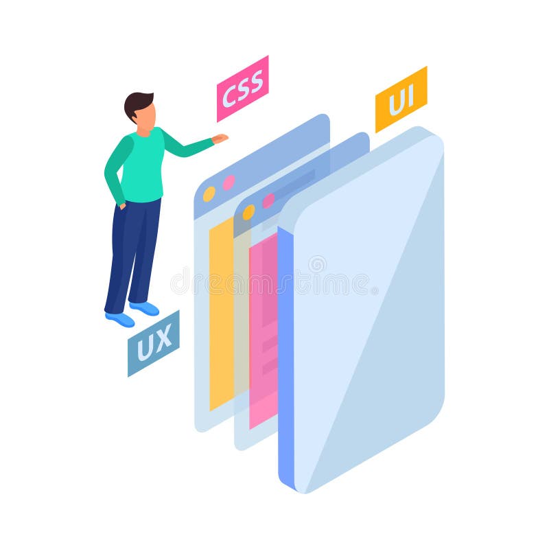 Layering Web Development Composition Stock Illustration - Illustration ... Layering Web Development Composition Stock Illustration - Illustration ...