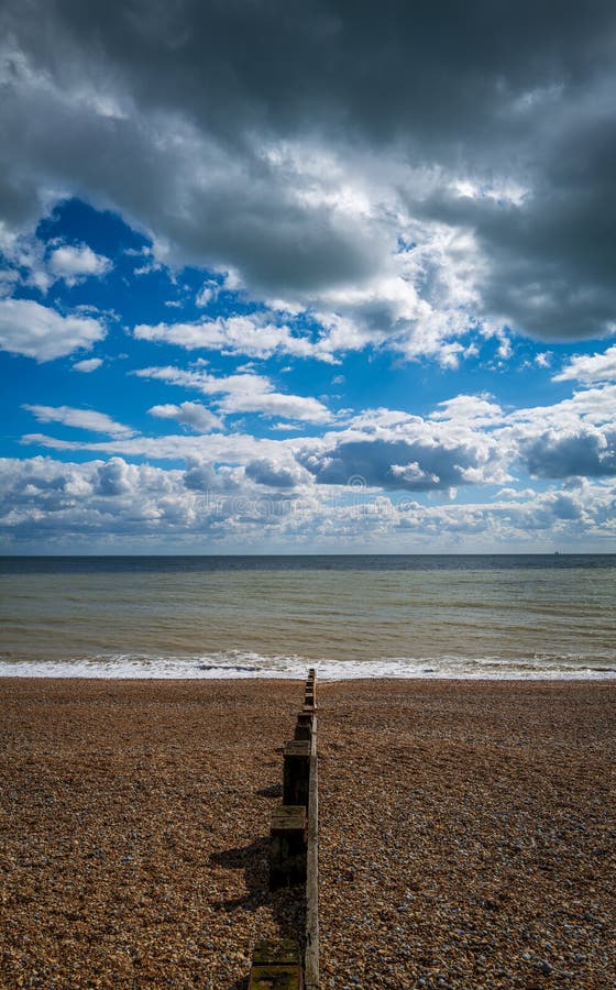 Layers of Beach, Sea, and Cloudy Sky Stock Photo - Image of layers ...