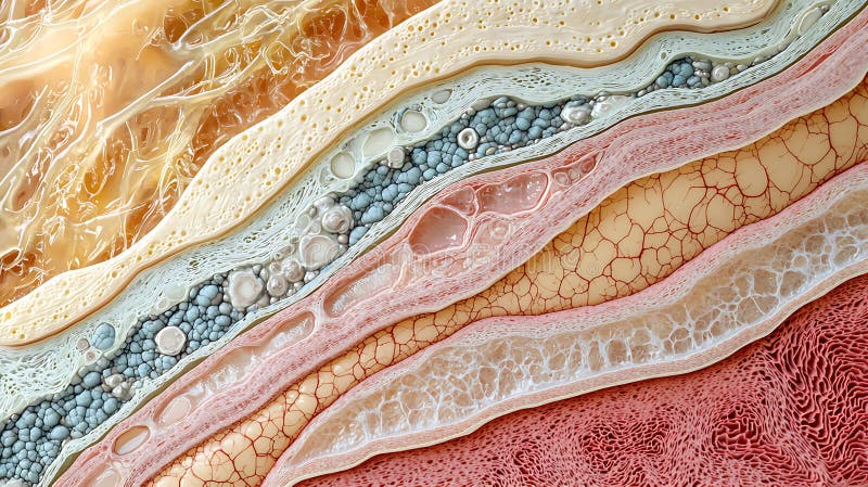 Layers of Biological Tissues, Colorful and Textured Forms Stock Illustration - Illustration of ...