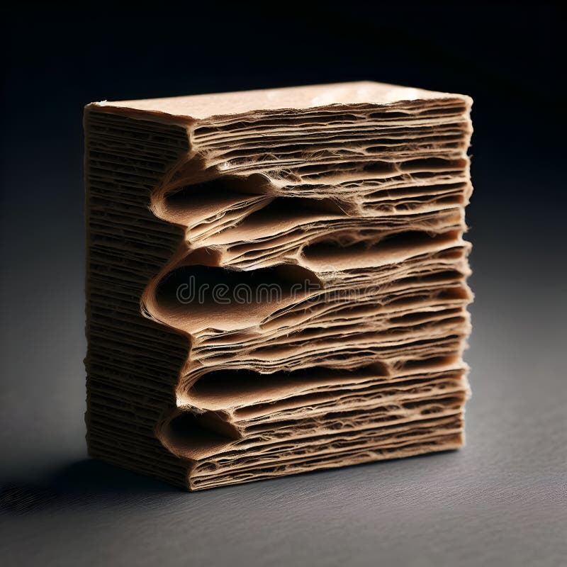 Layers of Cardboard Paper Create a Textured and Abstract Pattern. Stock ...