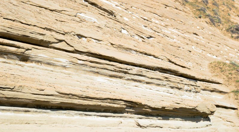 Layers of clay-sandy rock stock photo. Image of claysandy - 113389124