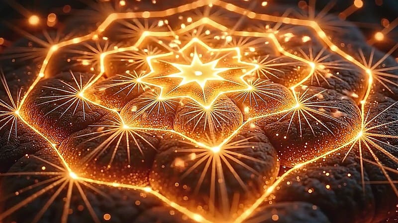 Layers of Concentric Starburst Shapes Glow Intensely, Forming ...