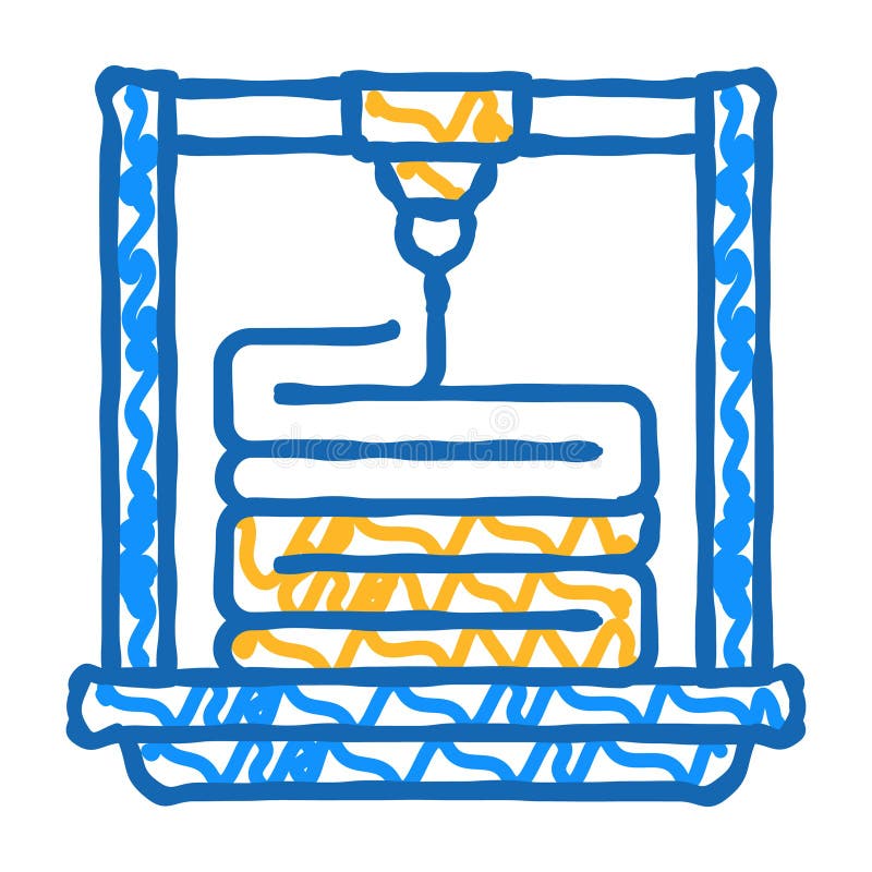 Layers of 3d Printing Icon Doodle Illustration Stock Vector ...