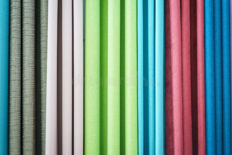 Layers of Different Fabrics with Different Colors in the Stack. Stock ...