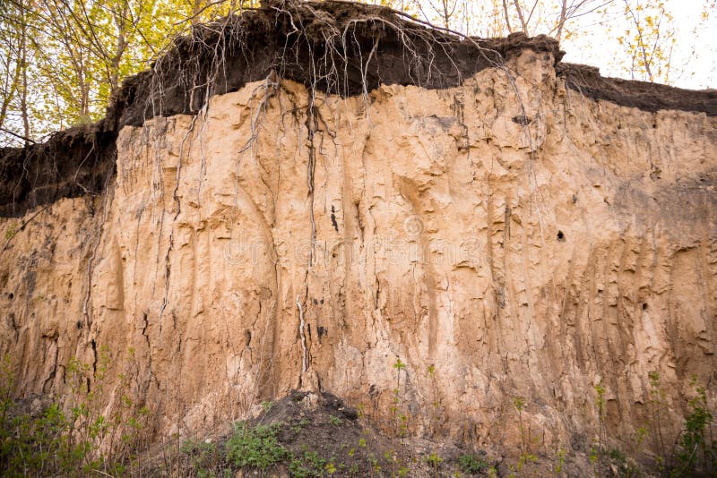 The Layers of the Earth in a Pit Stock Photo - Image of green, geology ...