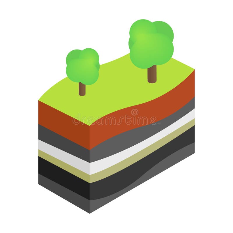 Layers of Earth 3d Isometric Icon Stock Illustration - Illustration of ...