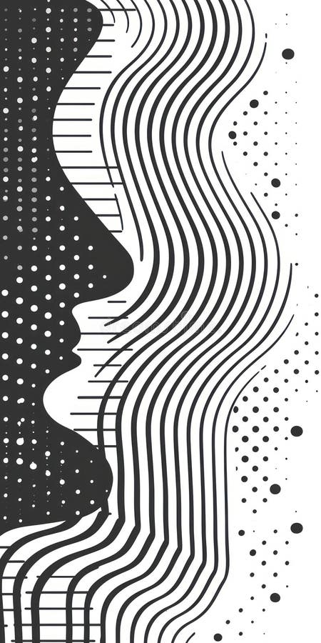 Elegant Overlay Layers Creating Modern Abstract Faces with Low Contrast ...