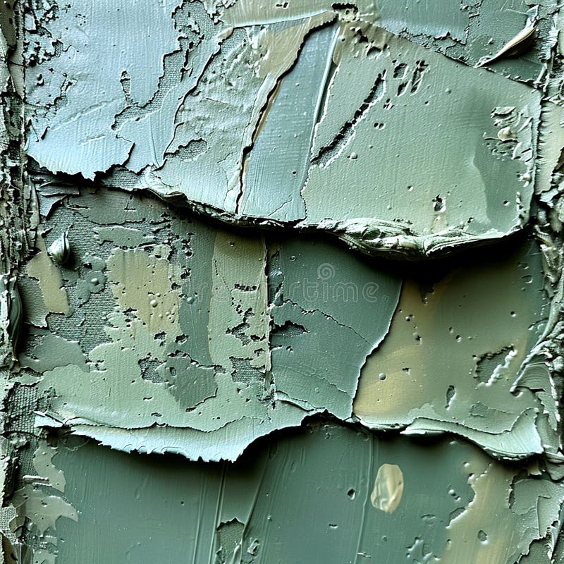 Textured Green Paint Layers on a Weathered Surface Captured in Natural ...