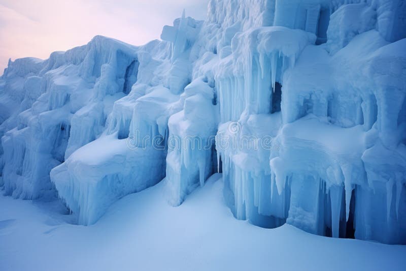 Layers of Ice and Snow Forming a Unique Structure in a Crevasse Stock ...