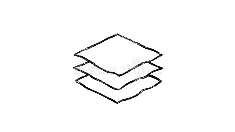 Layers Icon in Hand Draw Style. Motion Graphics Stock Footage - Video ...