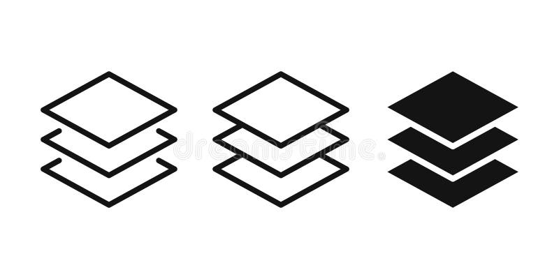 Layers Icon. Layer Line Vector Icon Set. Layout Sign. Layout Icon Stock ...