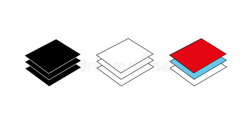 Layers Icon Set. Paper Line and Layer Logos, Layers for Web. Flooring ...